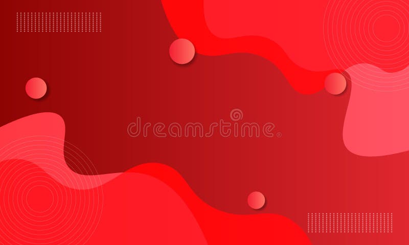 Abstract Red Gradient Fluid with Wave and Circle Shape Background Stock ...