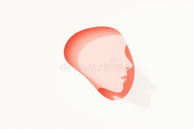 Abstract Red Gradient Shape with Soft Edges and Shadow on White ...
