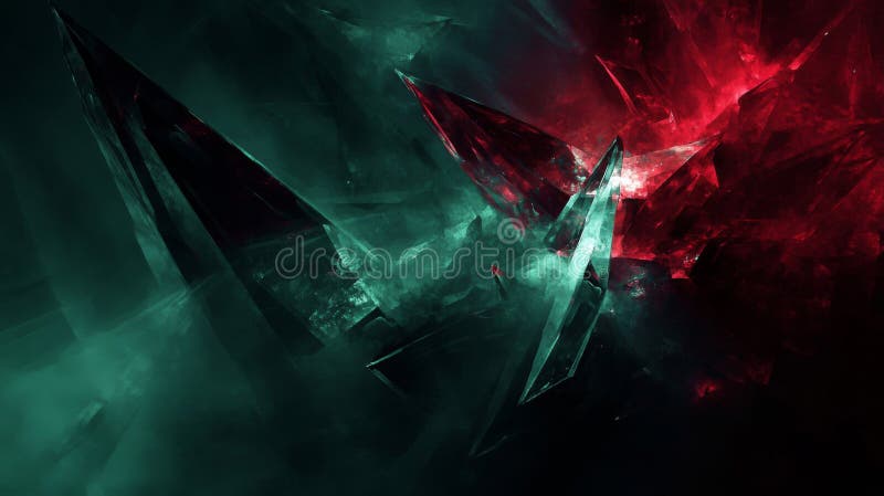 Abstract Red and Green Crystal Energy Background Stock Illustration ...