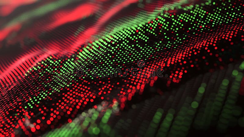 Abstract Red and Green Data Wave Visualization Stock Photo - Image of ...