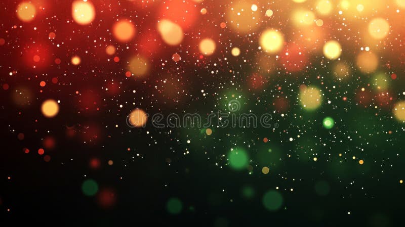 Abstract Red Green Gold Bokeh Lights Background Stock Illustration ...