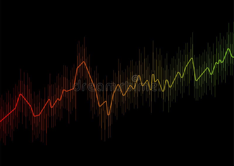 Green Red Growing Financial Linear Graph Chart Background Stock ...