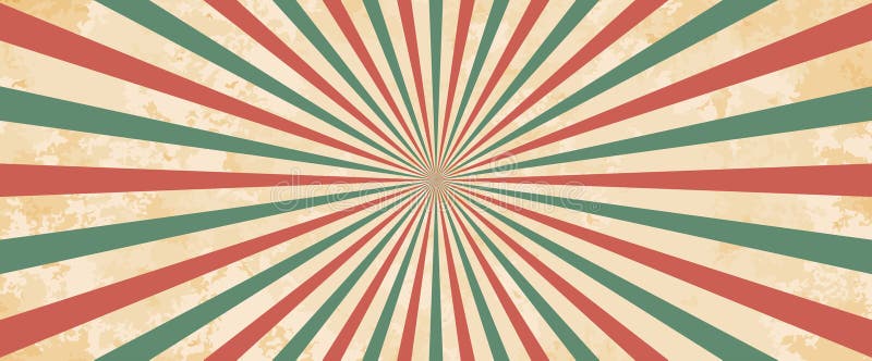 Abstract Red Green Sun Rays, Retro Styled Sun Burst Pattern Background ...