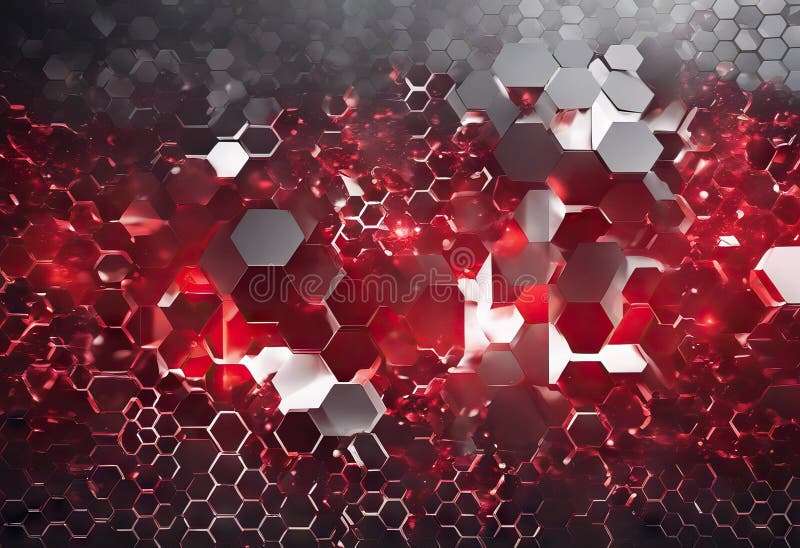 Abstract Red Grey Arrow Hexagon Mesh Pattern Direction Design Modern Futuristic Background