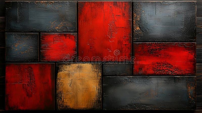 Red Grey Gold Painted Wood Panels Background Texture Stock ...