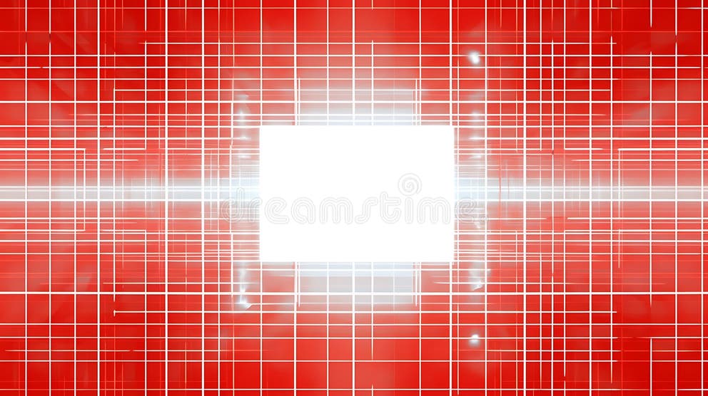Abstract Red Grid Pattern with Central White Square Stock Illustration ...