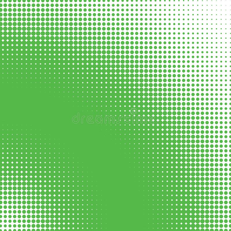 Digital Halftone Gradient Pattern , Green Dots on White Background ...