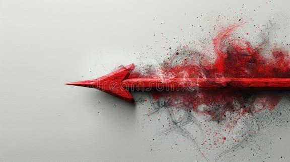 Abstract Red Hand Drawn Pencil Arrow Texture on White Background Stock ...