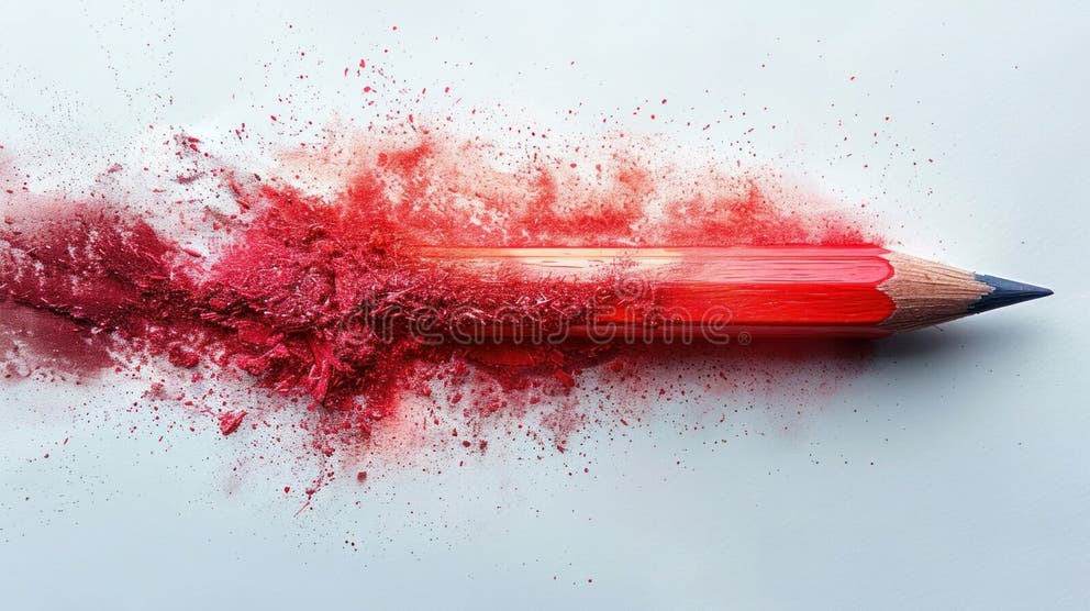 Abstract Red Hand Drawn Pencil Arrow Texture on White Background Stock ...