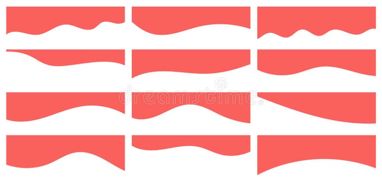 Abstract Red Header Divider Shape Design with Curved Line Element and ...