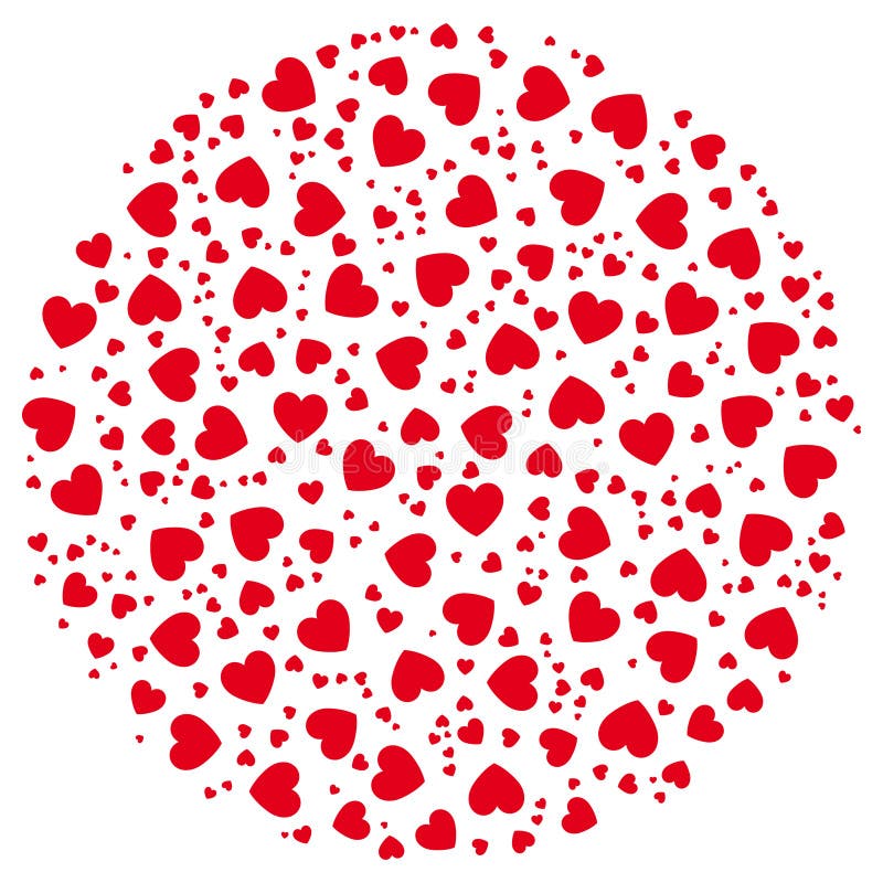 Abstract Red Heart Circle Element. Flat Design Style Stock Vector ...