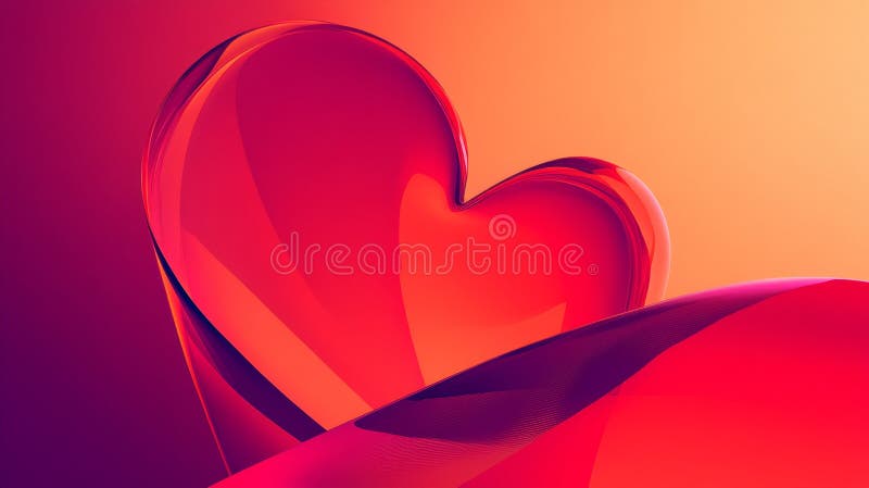 Abstract Red Heart Design Love Romance Passion Affection Connection a ...