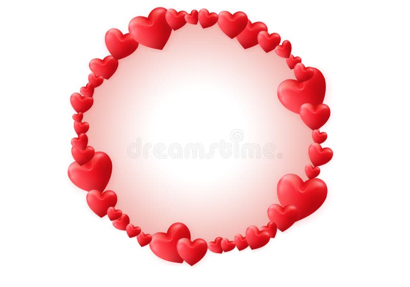 Abstract Red Heart Frame Wit Red Circle Stock Illustration ...