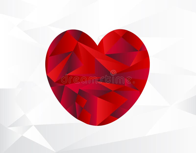 Abstract Red Heart Geometrical Background Stock Illustration ...