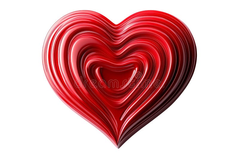 Abstract Red Heart with Layered Detailing, Sharp, Symmetrical Design ...