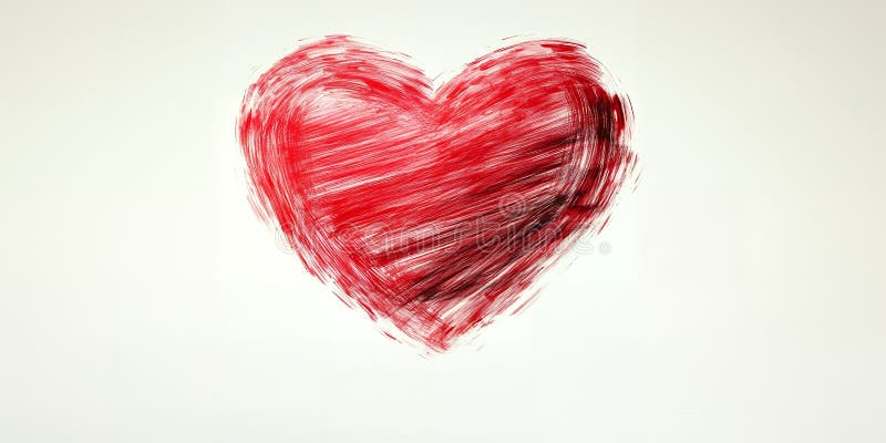 Abstract Red Heart Paint Stroke Romantic Love Background Stock ...