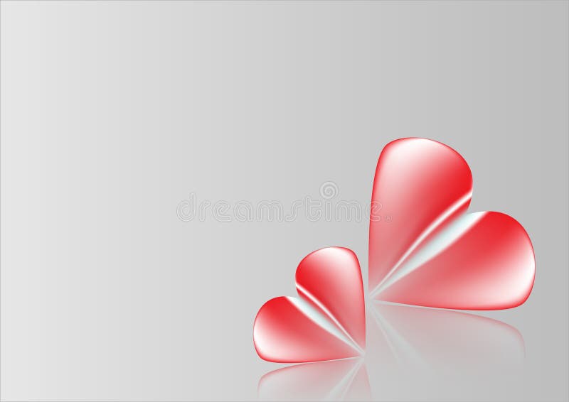 Abstract Red Heart and Reflection on White Background Stock Vector ...