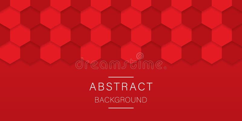 Abstract Red Hexagon Background. Embossed Modern Red Futuristic Pattern ...