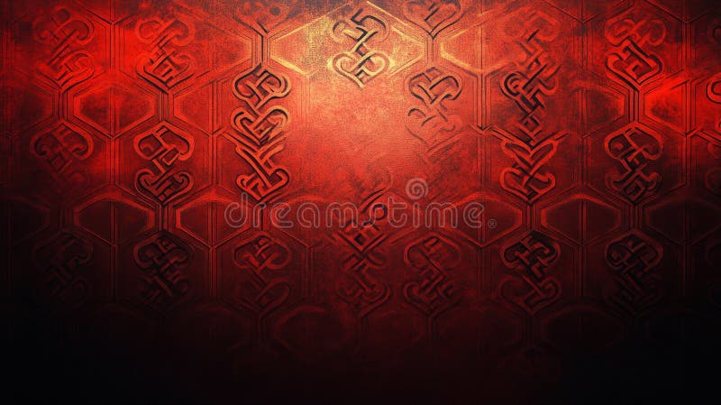 Abstract Red Hexagonal Pattern with Intricate Designs Stock ...