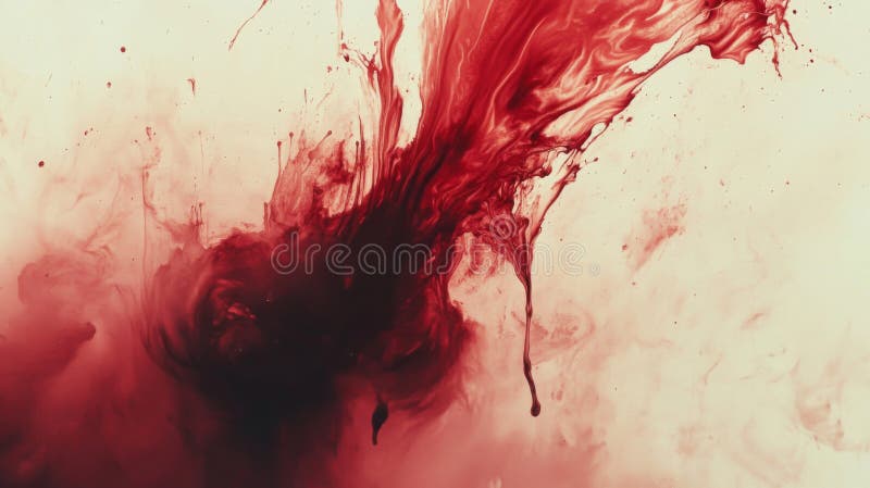 Abstract Red Ink Splash Artistic Expression Stock Illustration ...
