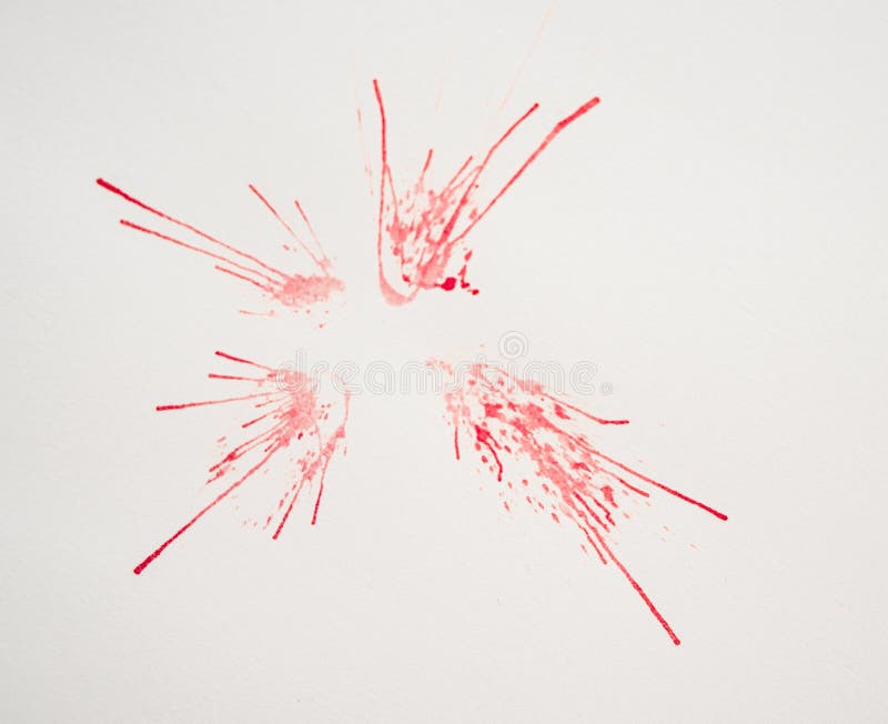 Abstract Blown Ink Splatter on White Paper Stock Photo - Image of ...