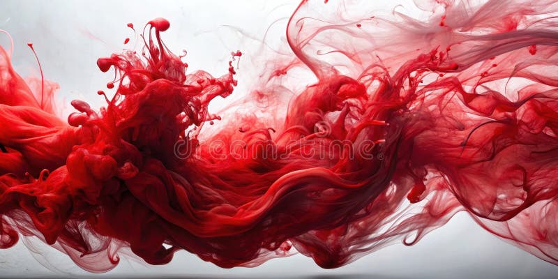 Abstract Red Ink Swirling in Water, Creating a Dynamic and Elegant ...