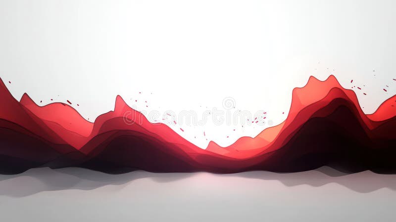 Abstract Red Landscape with Layered Waves and Soft Gradients Stock ...