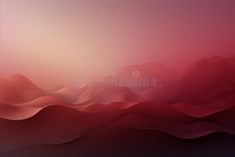 Abstract Red Landscape with Smooth Flowing Curves and Gradients Stock ...