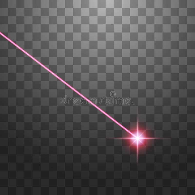 Abstract Red Laser Beam. Isolated on Transparent Black Background Stock ...