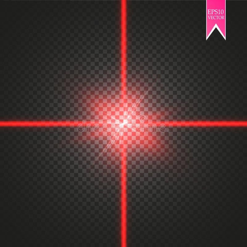 Abstract Red Laser Beam. Laser Security Beam Isolated on Transparent ...