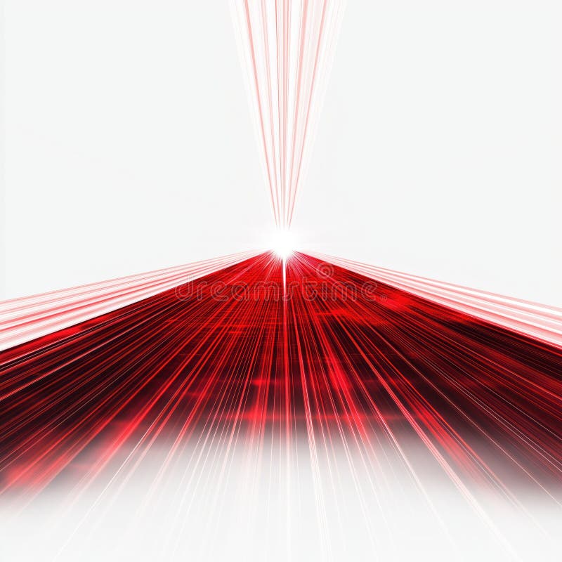 Abstract Red Laser Beams. Red Light Streaks and Glowing Rays ...