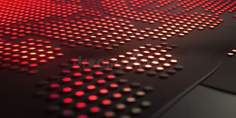 Abstract Red LED Light Pattern on Dark Surface Futuristic Technology ...