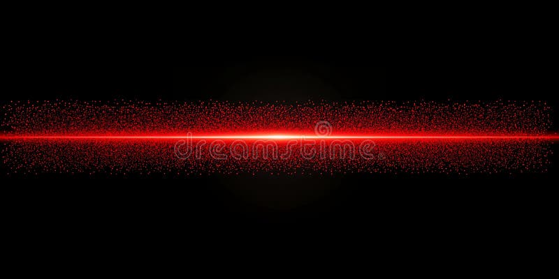 Abstract Red Light Beam Glowing Brightly in the Dark with Sparkling ...