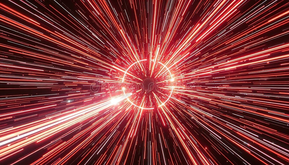 Abstract Red Light Burst, Energetic Explosion Effect, Stock Photo ...