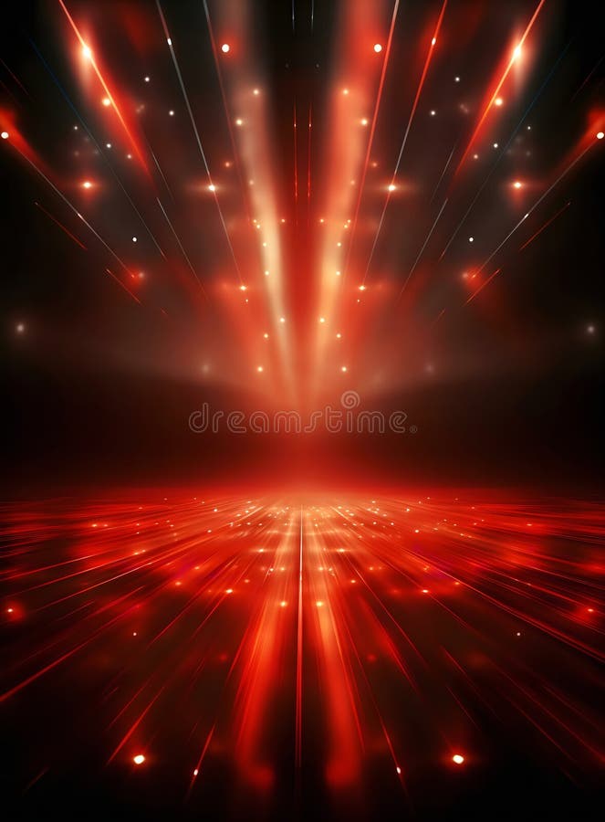 Abstract Red Light Rays: a Digital Art Composition Stock Illustration ...