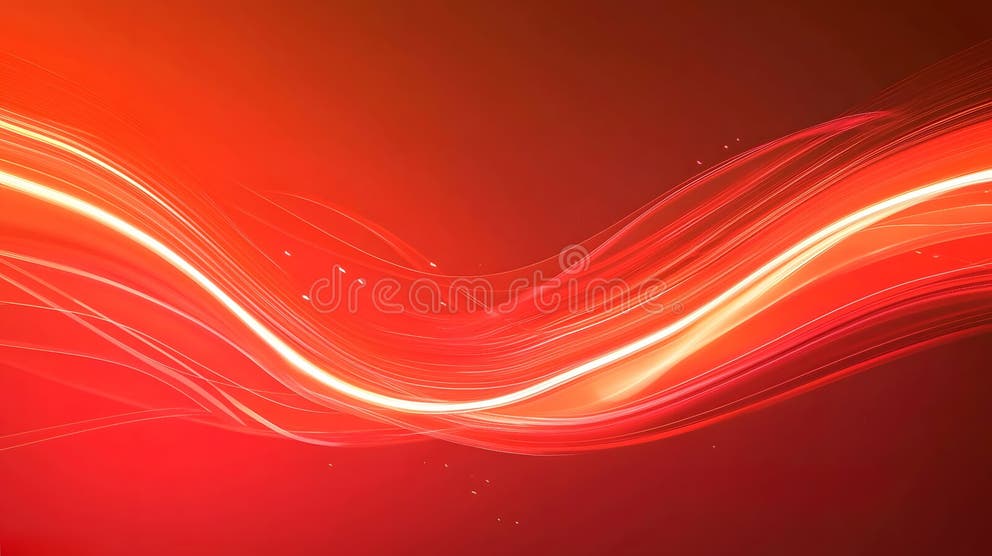 Abstract Red Light Waves on a Dark Background Stock Illustration ...