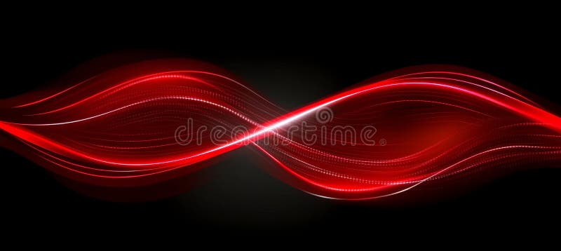 Abstract Red Light Waves Flowing on a Black Background, Elegant Red ...