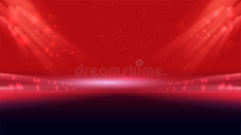 Abstract Red Lighting Tech Background Stadium Stage Hall with Scenic ...
