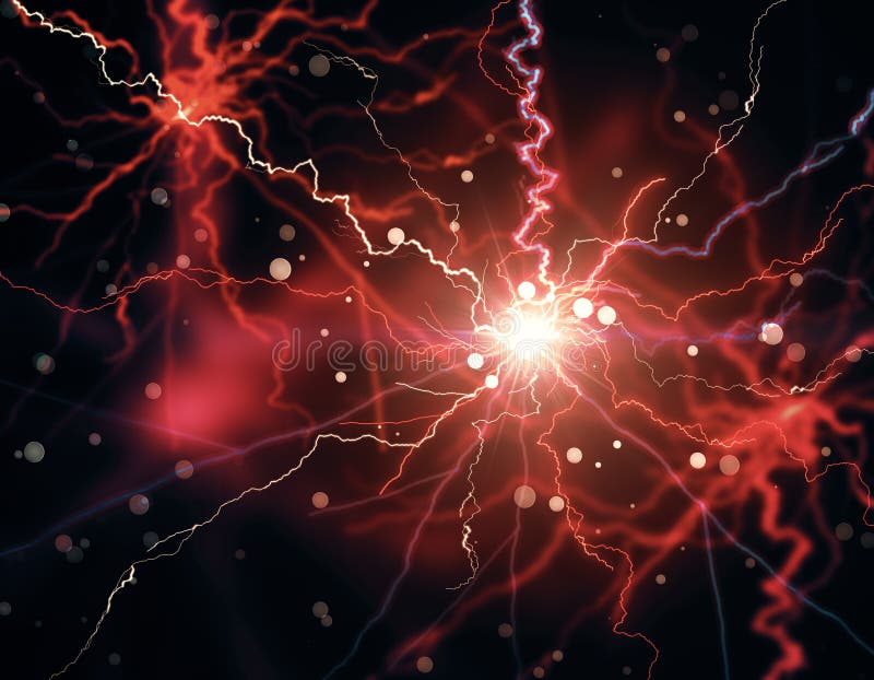 Abstract Lightning Red