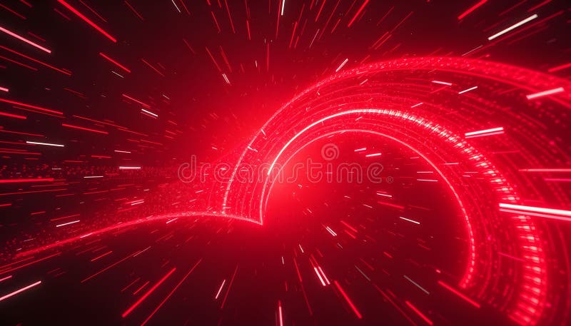 Abstract Red Lightspeed Hyper Tunnel Warp Speed Vortex Stock ...