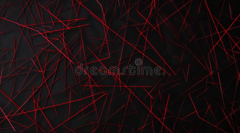 An Abstract Red Line Pattern on a Sleek Black Background, Creating ...
