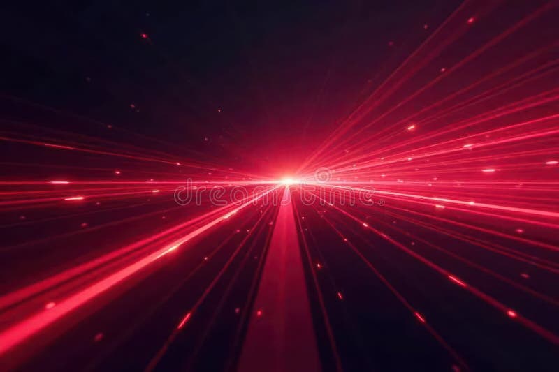 Abstract Red Line, Radiating Energy Shockwave, Vibrant, Illustration ...