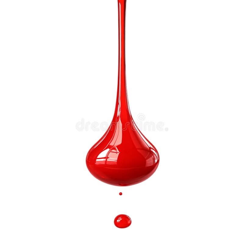 Red Liquid Drop Falling Glossy Paint Design 3d Art Drip Flow Shiny ...
