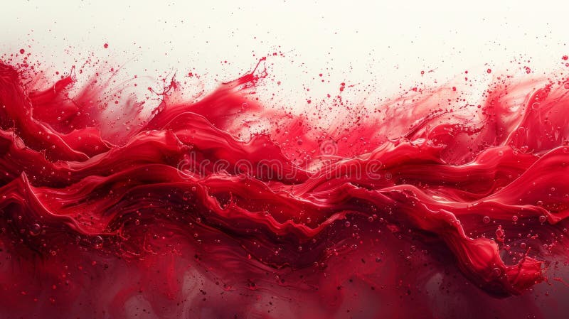 Abstract Red Liquid Splash Art - Generative Ai Stock Illustration ...