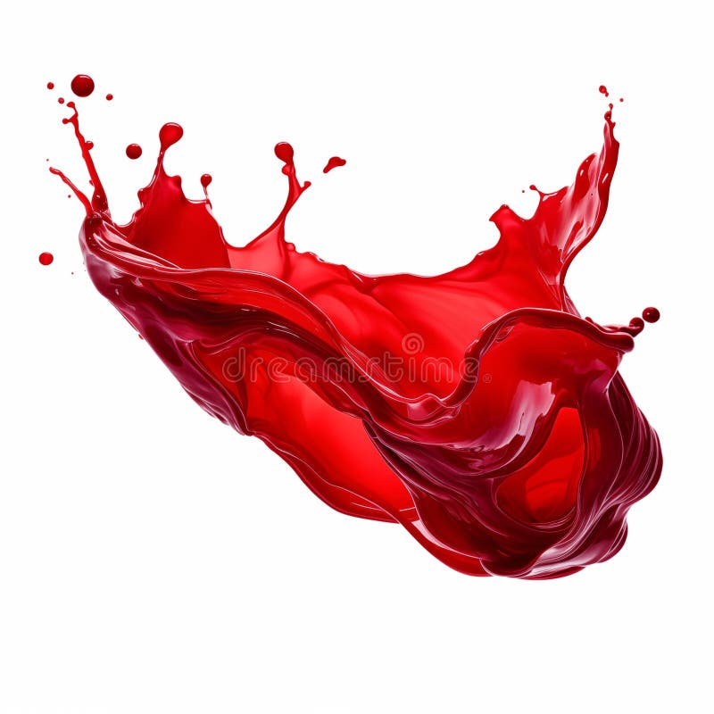 Abstract Red Liquid Swirl and Splash on White Background Stock ...