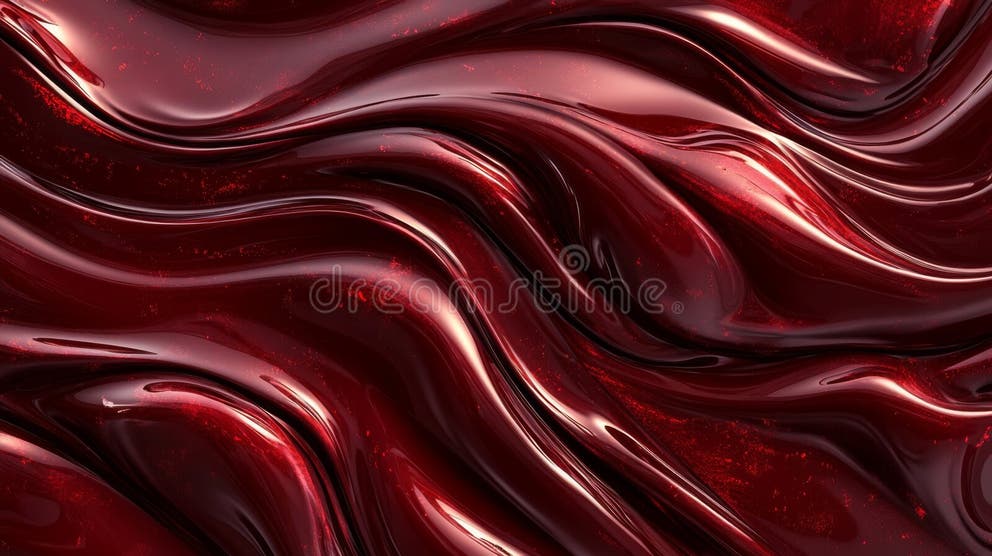 Abstract Red Liquid Swirls Glossy Texture Background Stock Illustration ...