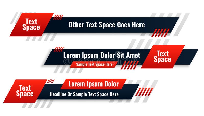 Abstract Red Lower Third Banner in Geometric Style Stock Vector ...