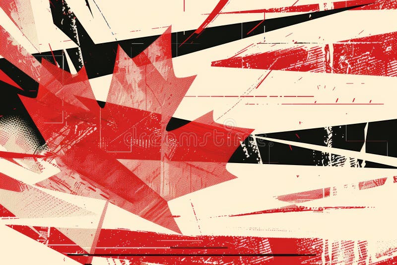 Abstract Red Maple Leaf Art Stock Image - Image of digital, maple ...