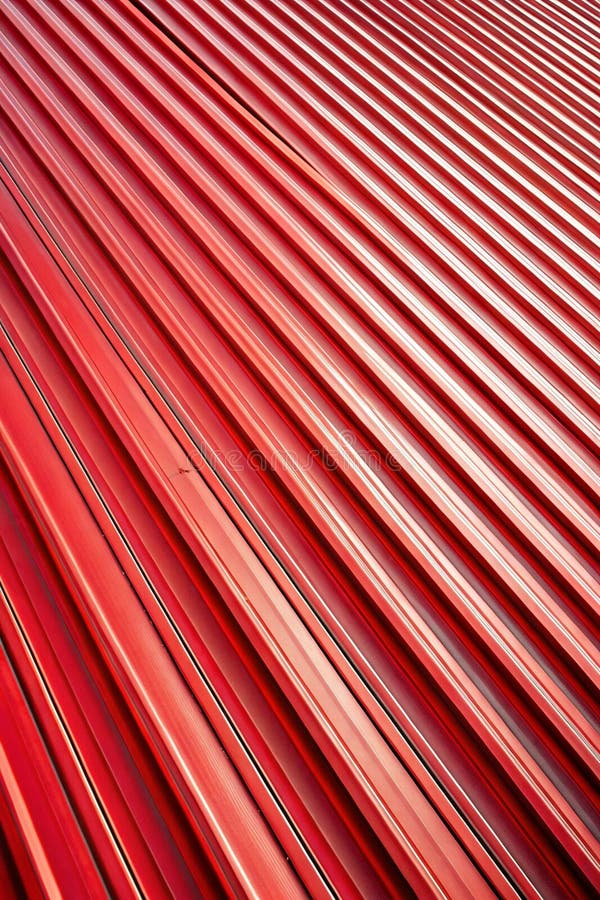 Abstract Red Metal Roofing Pattern with Geometric Lines Stock ...