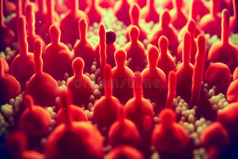 Abstract Red Microorganisms an Engaging and Vibrant CloseUp Perspective ...